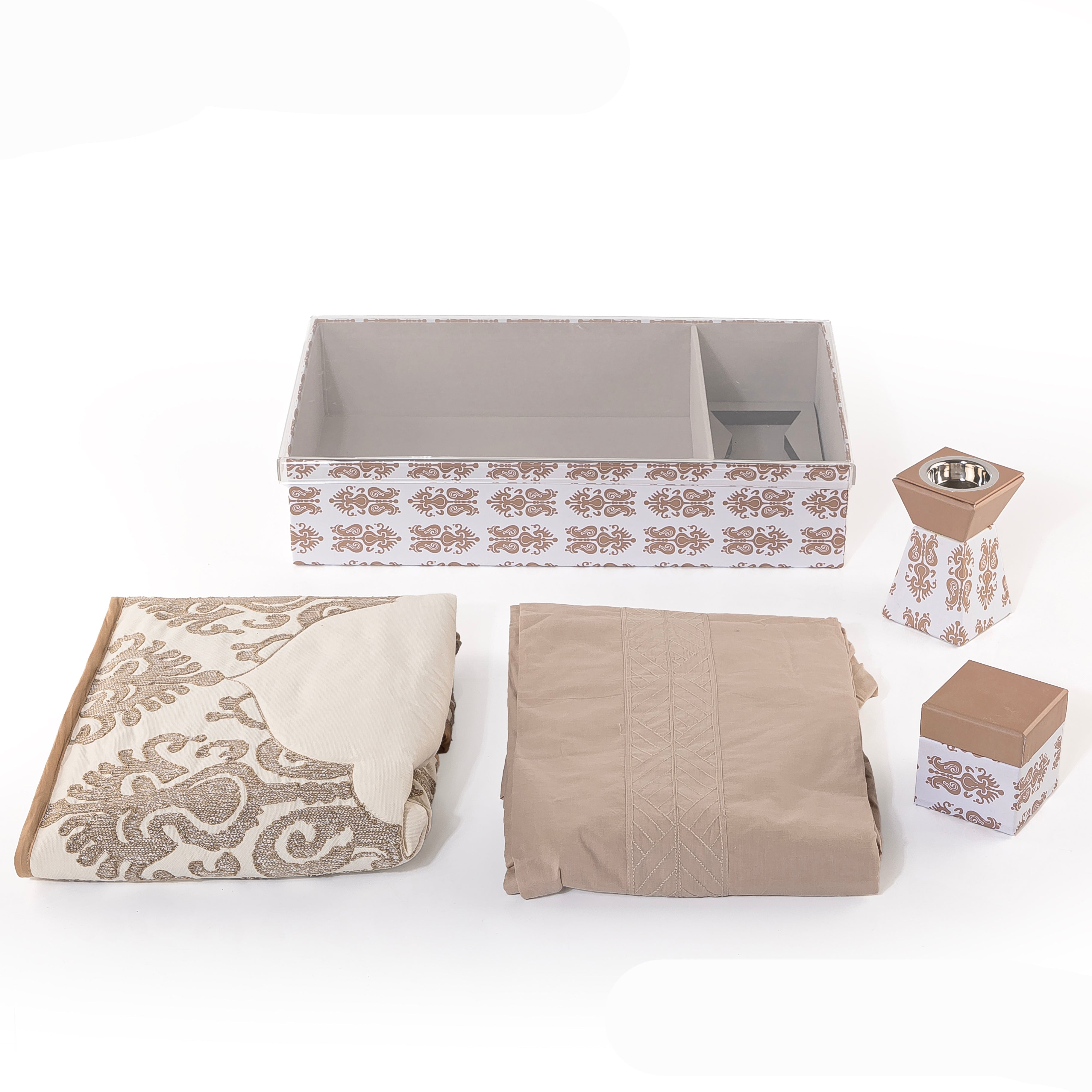 Prayer set box with acrylic cover - light brown – Cascades UAE