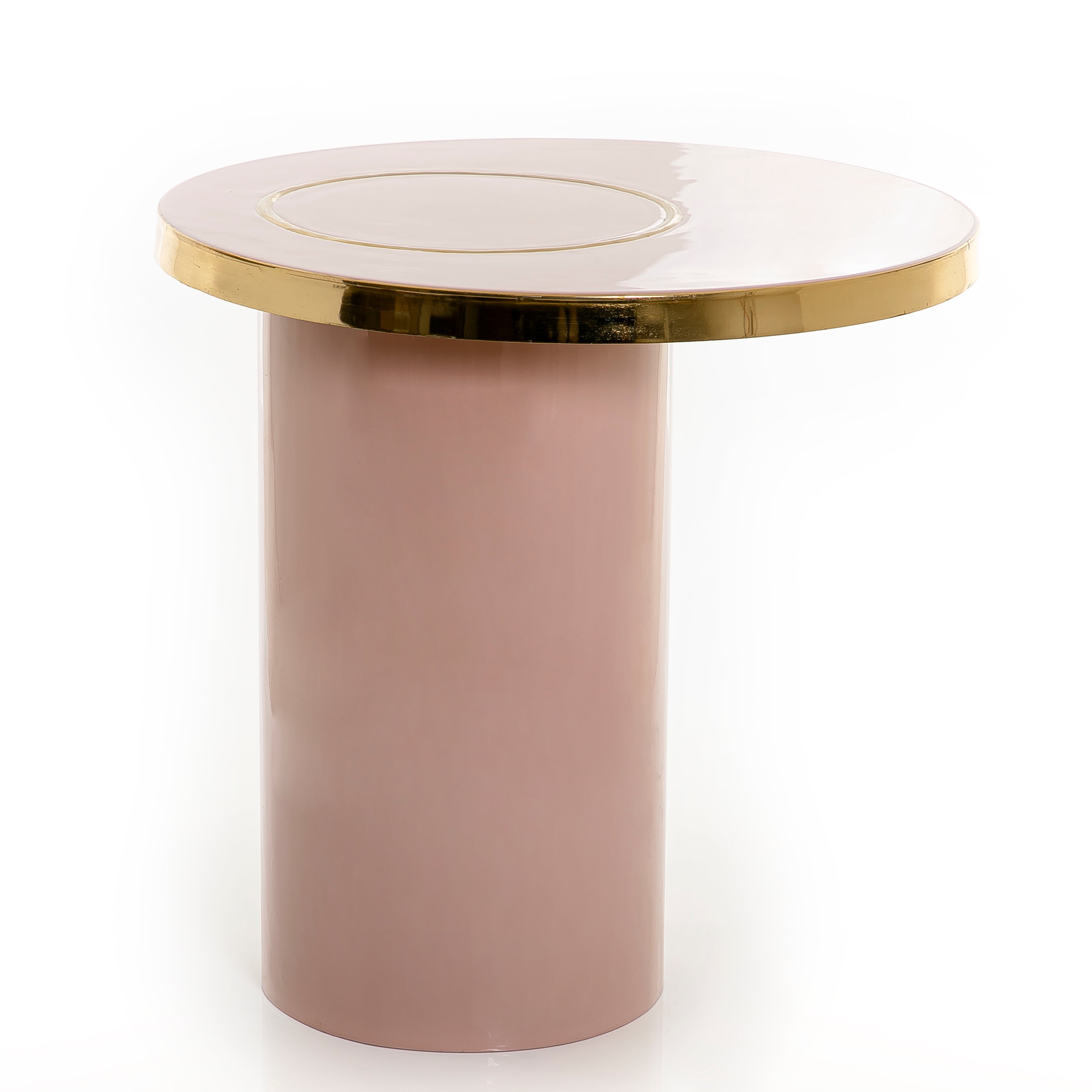 Light Pink Metal Table With Cylindricalbase – Cascades UAE